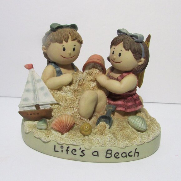 zingle berry | Accents | Vtg Lifes A Beach Girl Friends Playing In Sand ...